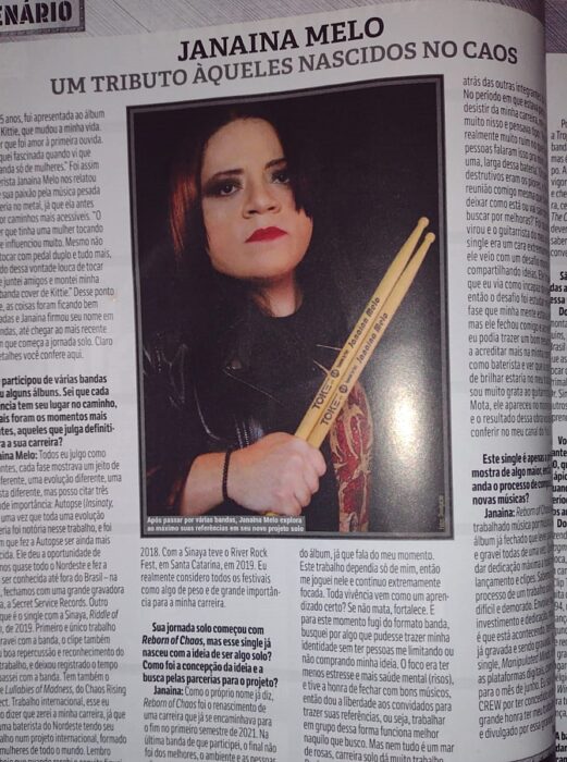 JANAINA MELO: baterista concede entrevista exclusiva para a Roadie Crew ...